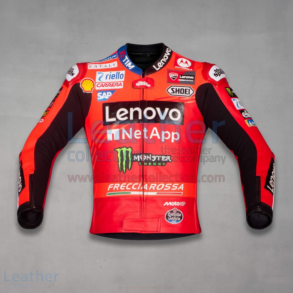 Red Leather Moto Jacket - Marc Marquez Ducati MotoGP 2025