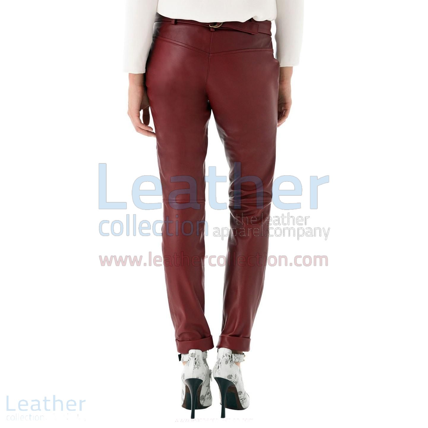 Cherry leather pants for women - Leather pants | Shop