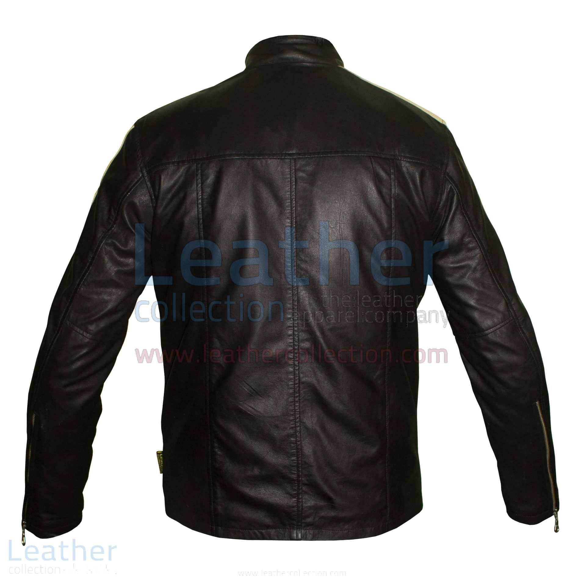 Discover the Vertical Stripe Leather Jacket - Shop Now!